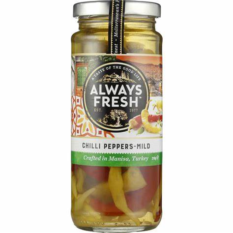 Always Fresh chilli Peppers Mild 310g | Mild Pickled Chili Peppers
