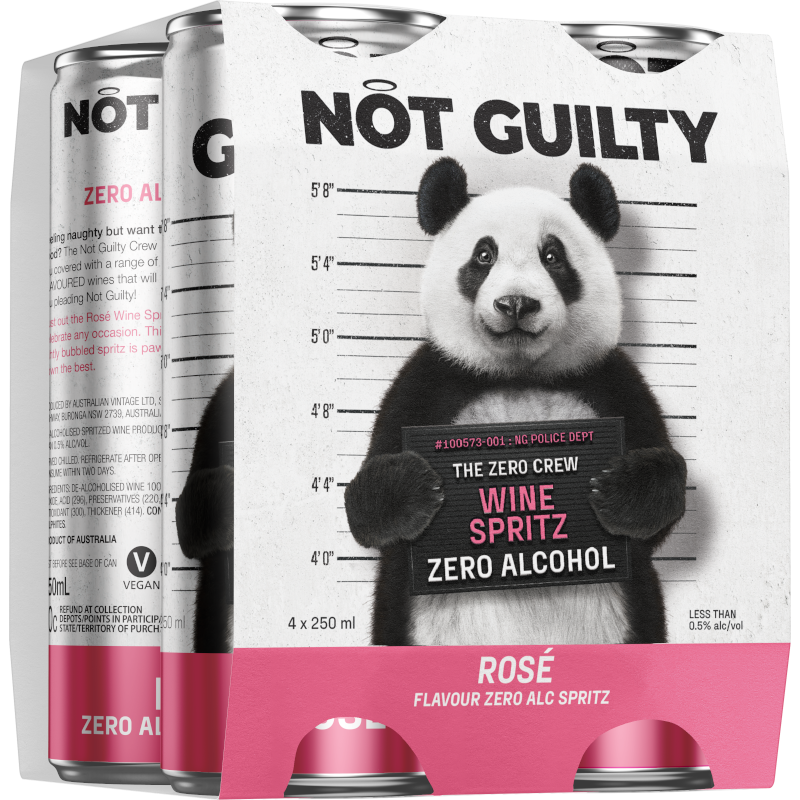 NOT GUILTY ZERO ALC ROSE 4X250ml | Alcohol-Free Rose Drink