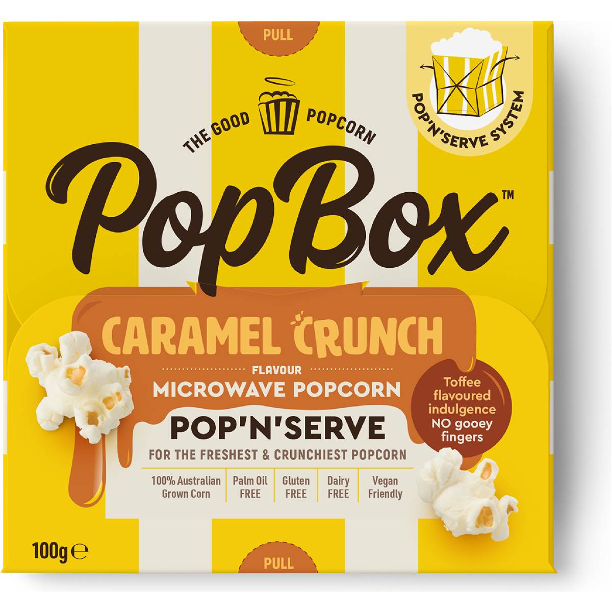 Pop Box Popcorn Caramel Crunch 100g | Caramel Popcorn
